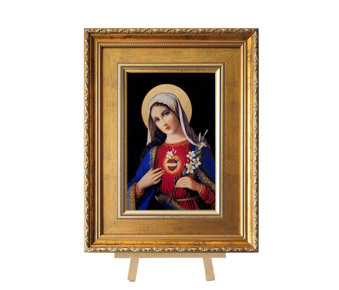 Painting Heart of Mary Made Image Bild Handmade Icon Perfect - Etsy