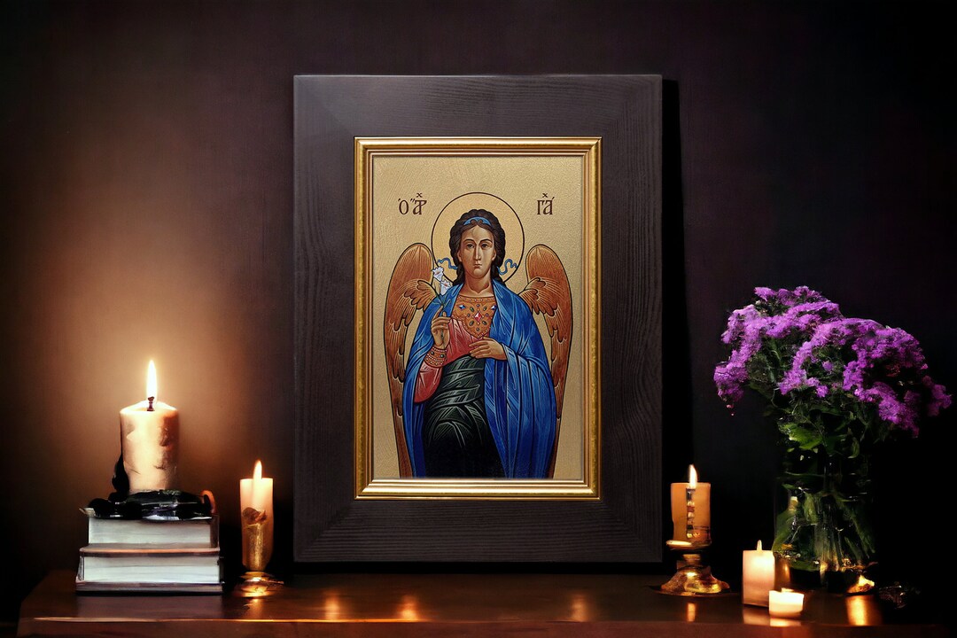 Painting Archangel Gabriel Hand Made Image Bild Handmade Icon, Perfect ...