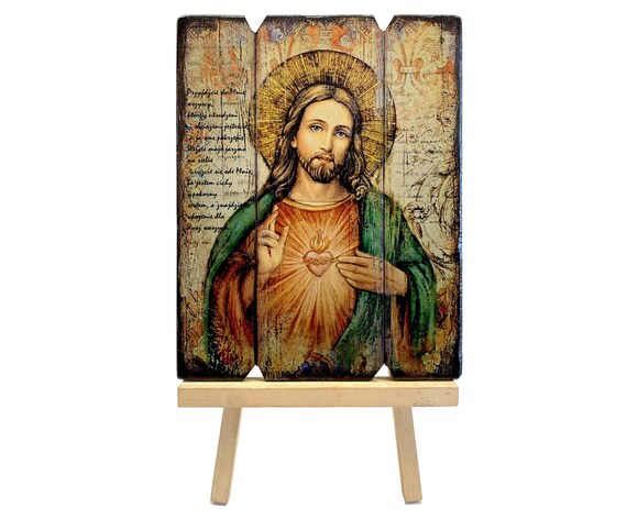Icon Heart of Jesus Christ Hand Made Ikonen Icoon икона Иисус | Etsy