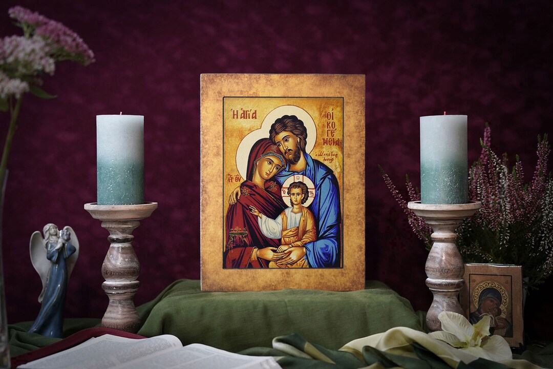 Icon HOLY FAMILY Hand Made Ikonen Icoon Ikone Perfect Present ...