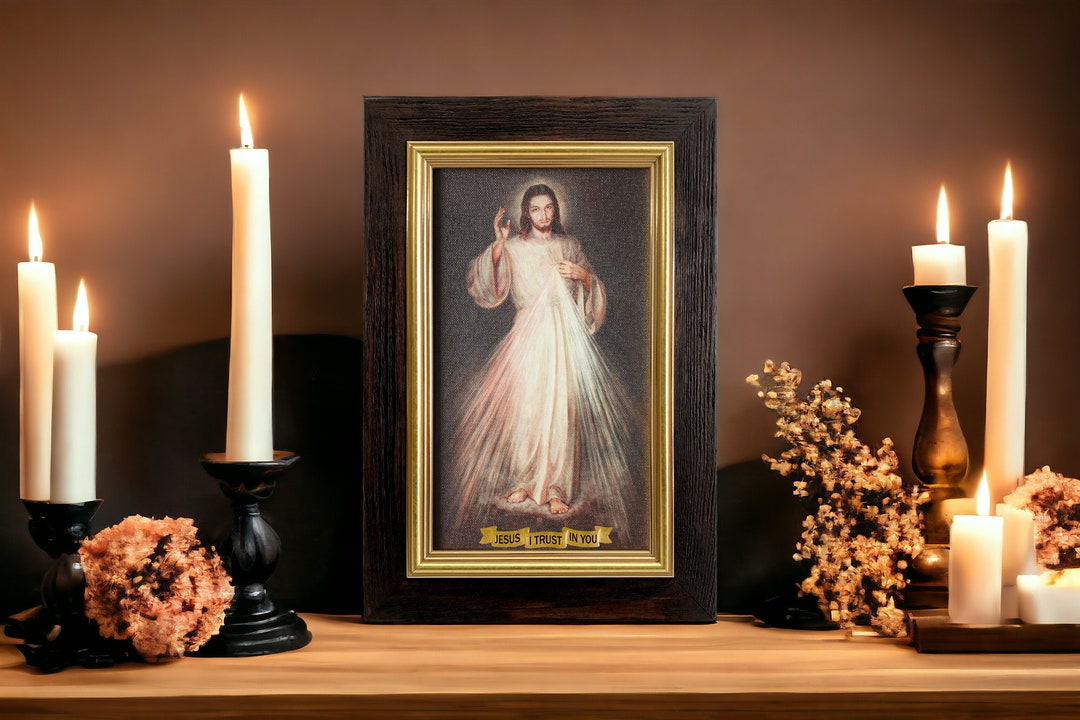 Painting Jesus, I Trust You Divine Mercy Image Bil Handmade Icon ...