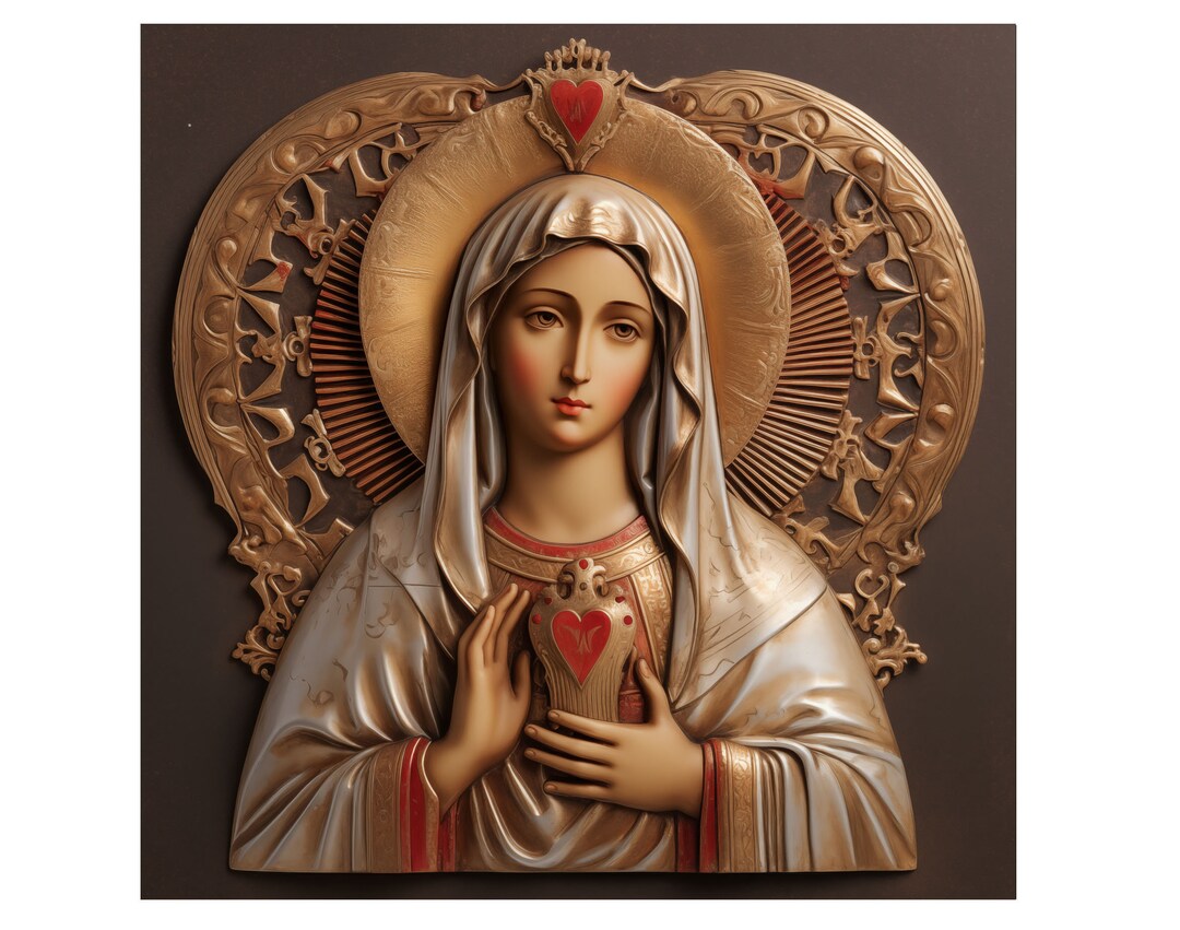 Digital Image of the Heart of Mary, Best Quality, 4K Image, Religious ...