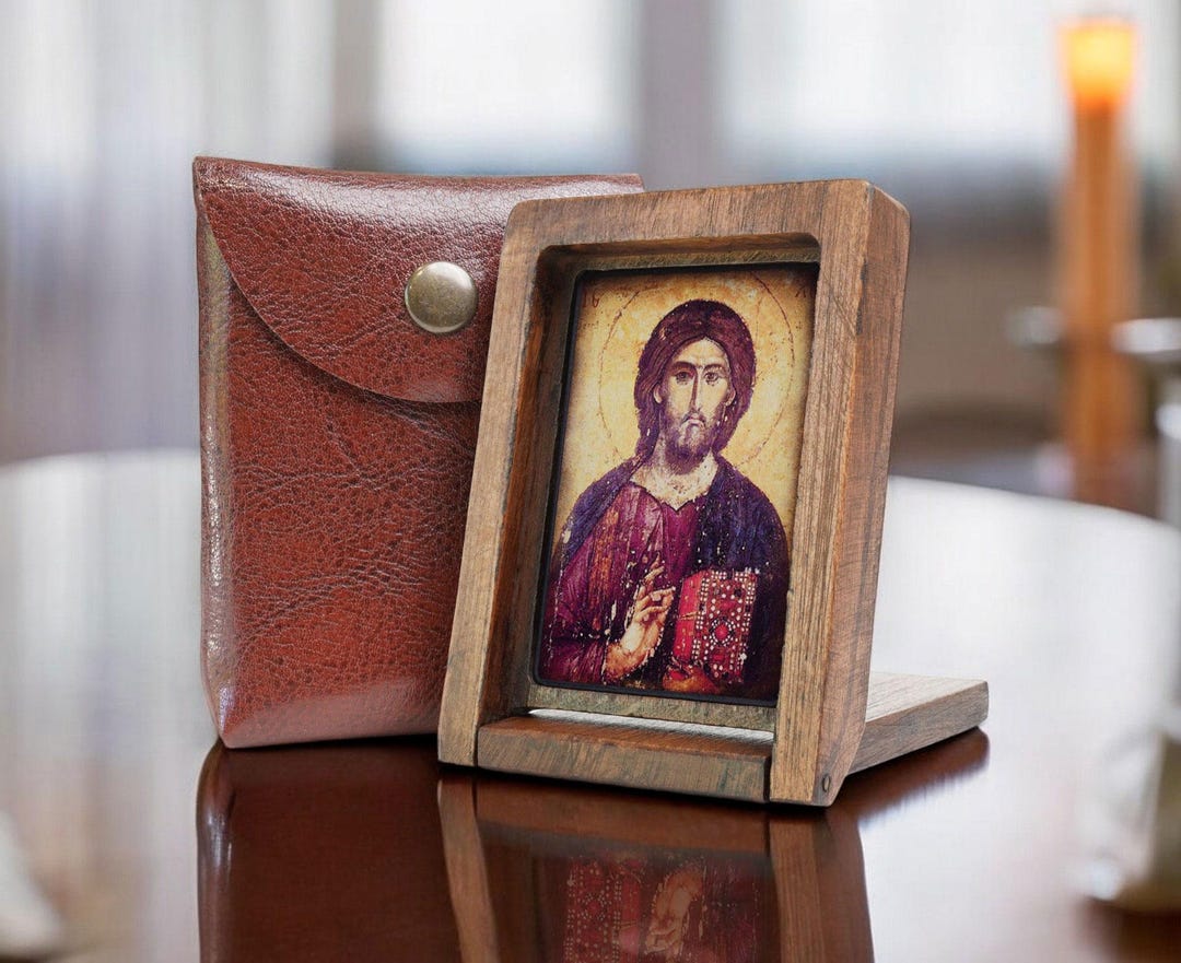 Icon Travel JESUS CHRIST PANTOCRATOR Hand Made Perfect Present ...