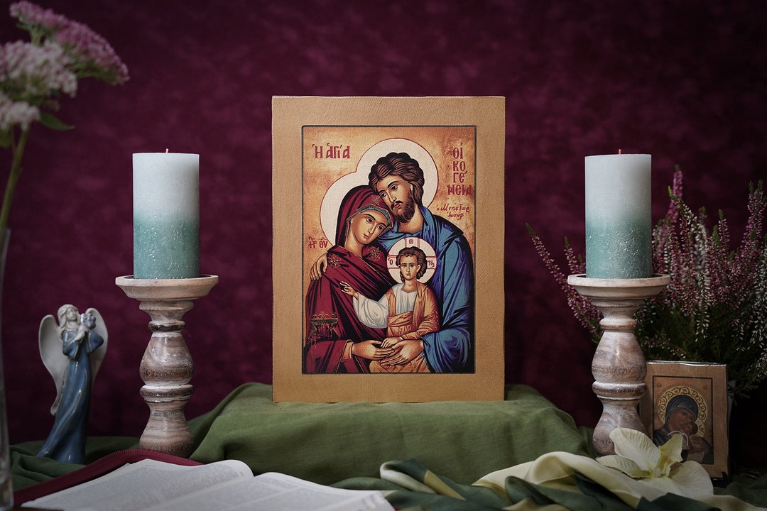 Icon HOLY FAMILY Hand Made Ikonen Icoon Ikone Perfect Present ...