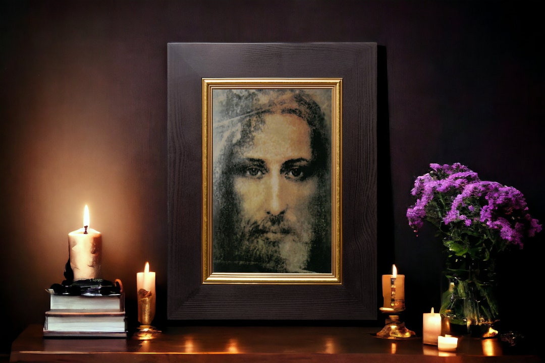 Painting Jesus Christ Shroud of Turin Hand Made Image Bild Handmade ...