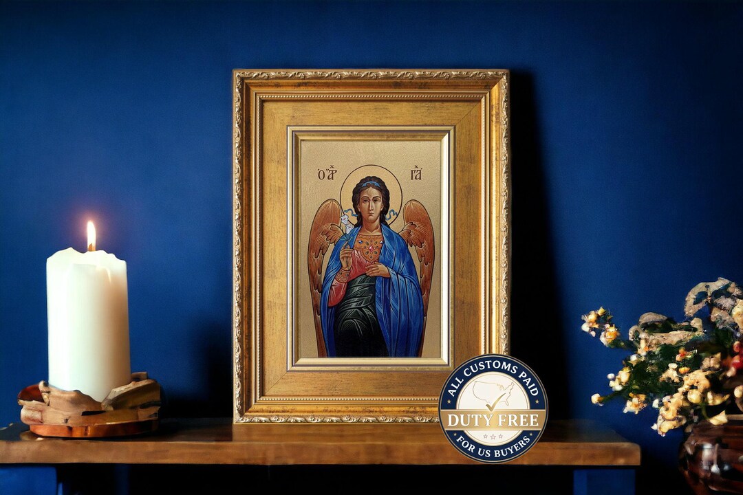 Painting Archangel Gabriel Made Image Bild Handmade Icon, Perfect ...