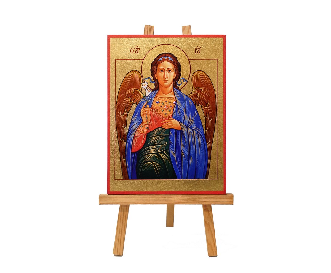Icon Archangel Gabriel 6 X 8 / 15 X 20 Cm Handmade Icon, Perfect ...