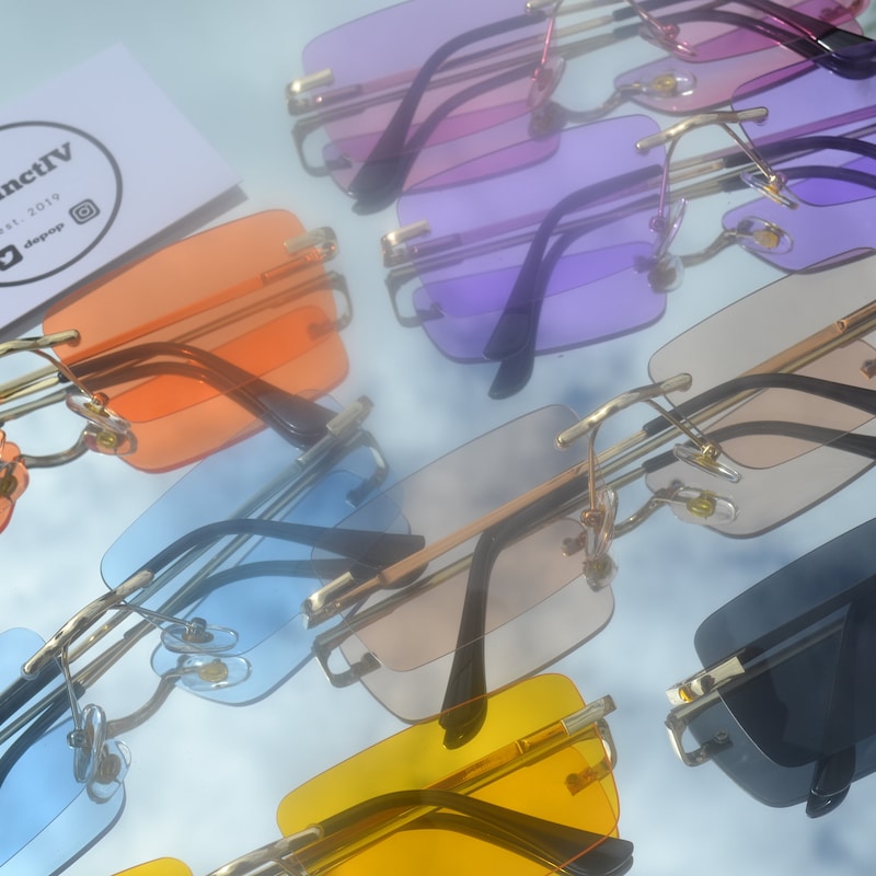 Silver Rectangle Sunglasses - Etsy