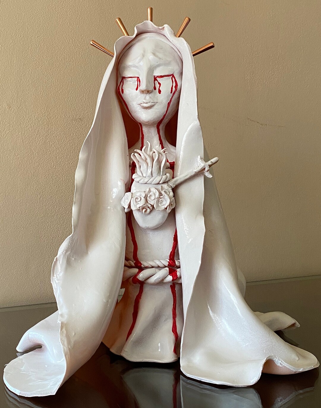 Veiled Vision of Grace, Sculpture of Mother Mary - Etsy