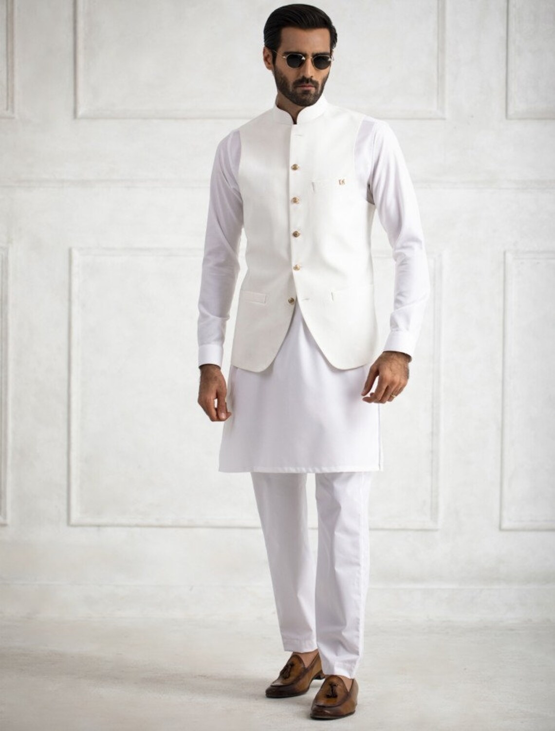 Off-white Classic Mens Waistcoat Handmade Pakistani Mens - Etsy