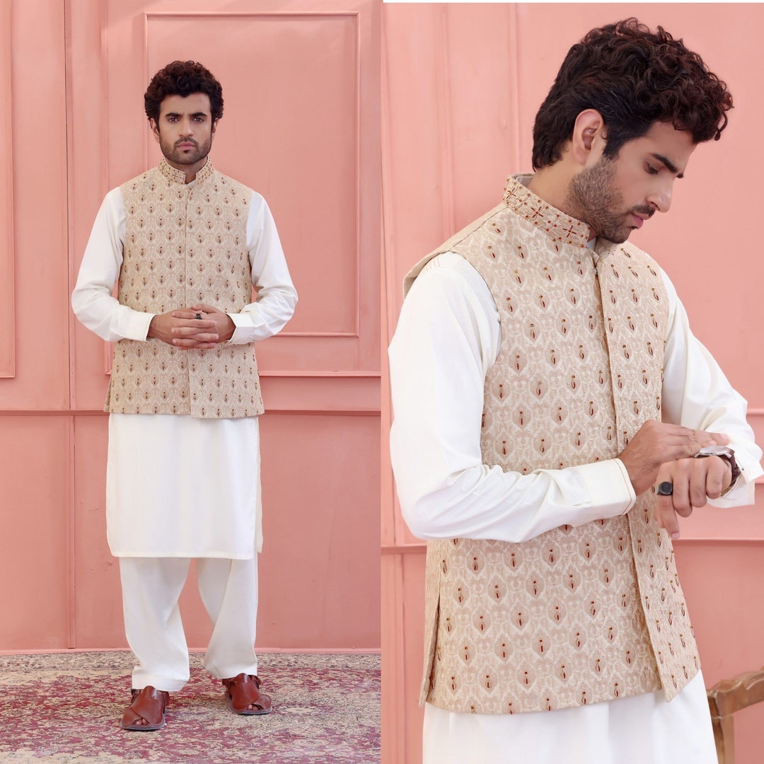 Mens Waistcoat Mens Wedding Waistcoat Pakistani Mens - Etsy
