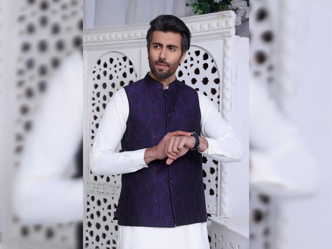 Off-white Classic Mens Waistcoat | Handmade Pakistani Mens Waistcoat ...