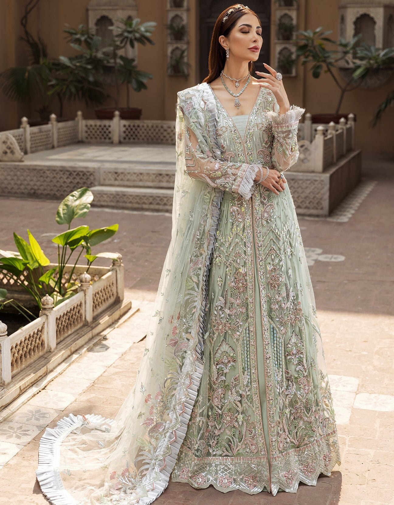 Buy Maxi Dress For Walima With Embroidery Online 2021