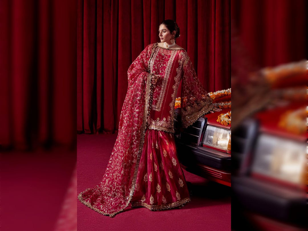 Custom Stitched Woman Wedding Sharara | Woman Bridal Shalwar Kameez ...