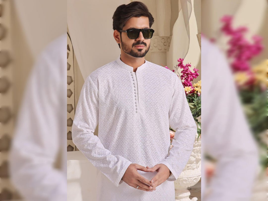 Mens White Kurta Pyjama | Mens Formal Kurta Trouser | Mens Wedding ...