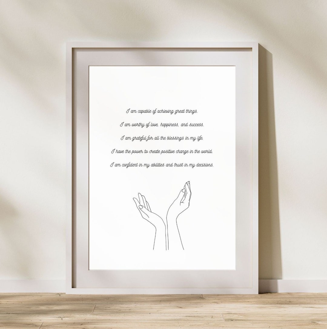 Empowering Digital Download: Inspirational Affirmation Posters for Self ...