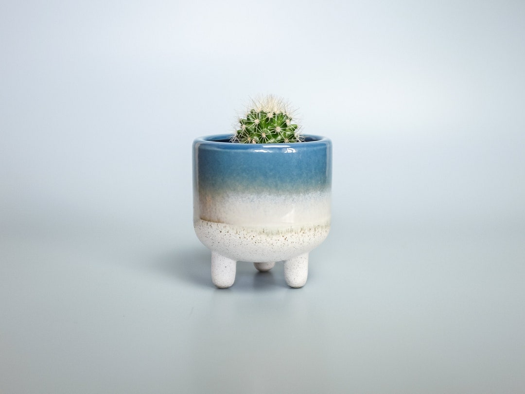Fun Plant Pot Funky pot Blue plant pot Ombre plant pot Small plant pot ...