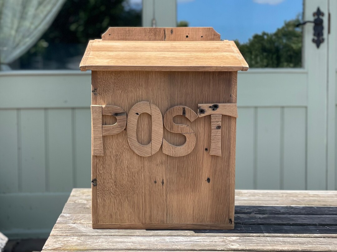 Handmade Oak Wooden Post Box Made From Reclaimed Wood - Etsy