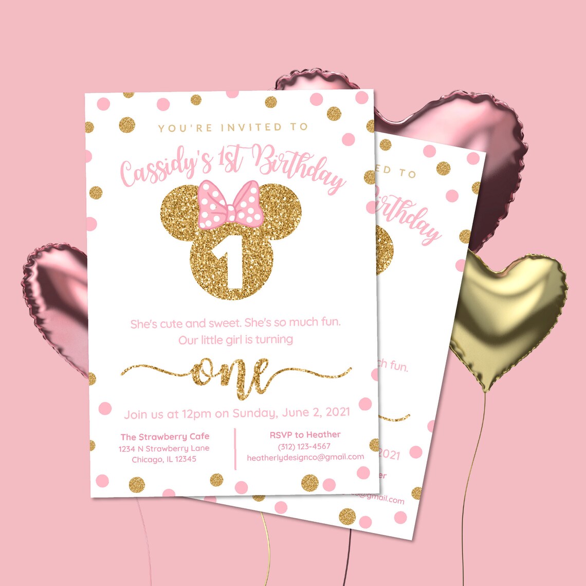 Minnie Mouse First Birthday Invitation - Etsy