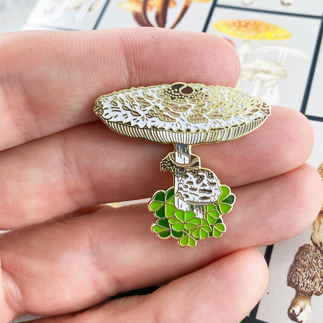 Shaggy Parasol Mushroom Enamel Pin,mushroom Pins,mushroom Pin,mushroom ...