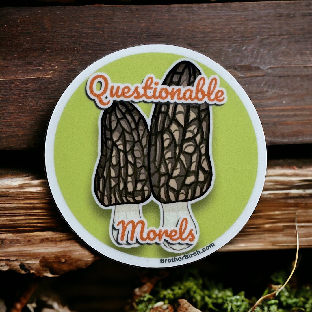 Questionable Morels Mushroom Sticker, Mushroom,mushroom Sticker ...