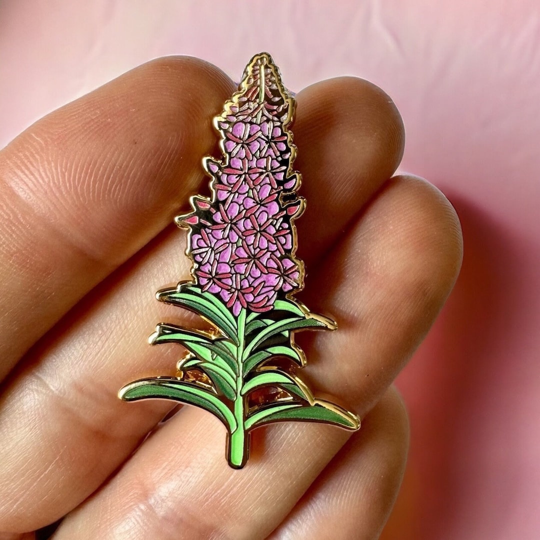 Fireweed Flower Enamel Pin,wildflower Pins,wildflowers,flower Gifts ...