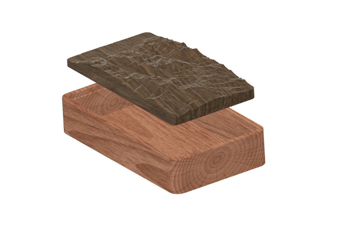 Mountain Topo 3D Map Box Design for CNC Shapeoko X-carve DXF Fusion STL ...