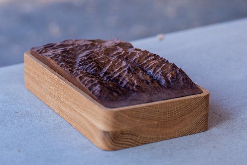 Mountain Topo 3D Map Box Design for CNC Shapeoko X-carve DXF Fusion STL ...