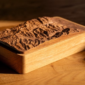 Mountain Topo 3D Map Box Design for CNC Shapeoko X-carve DXF Fusion STL ...