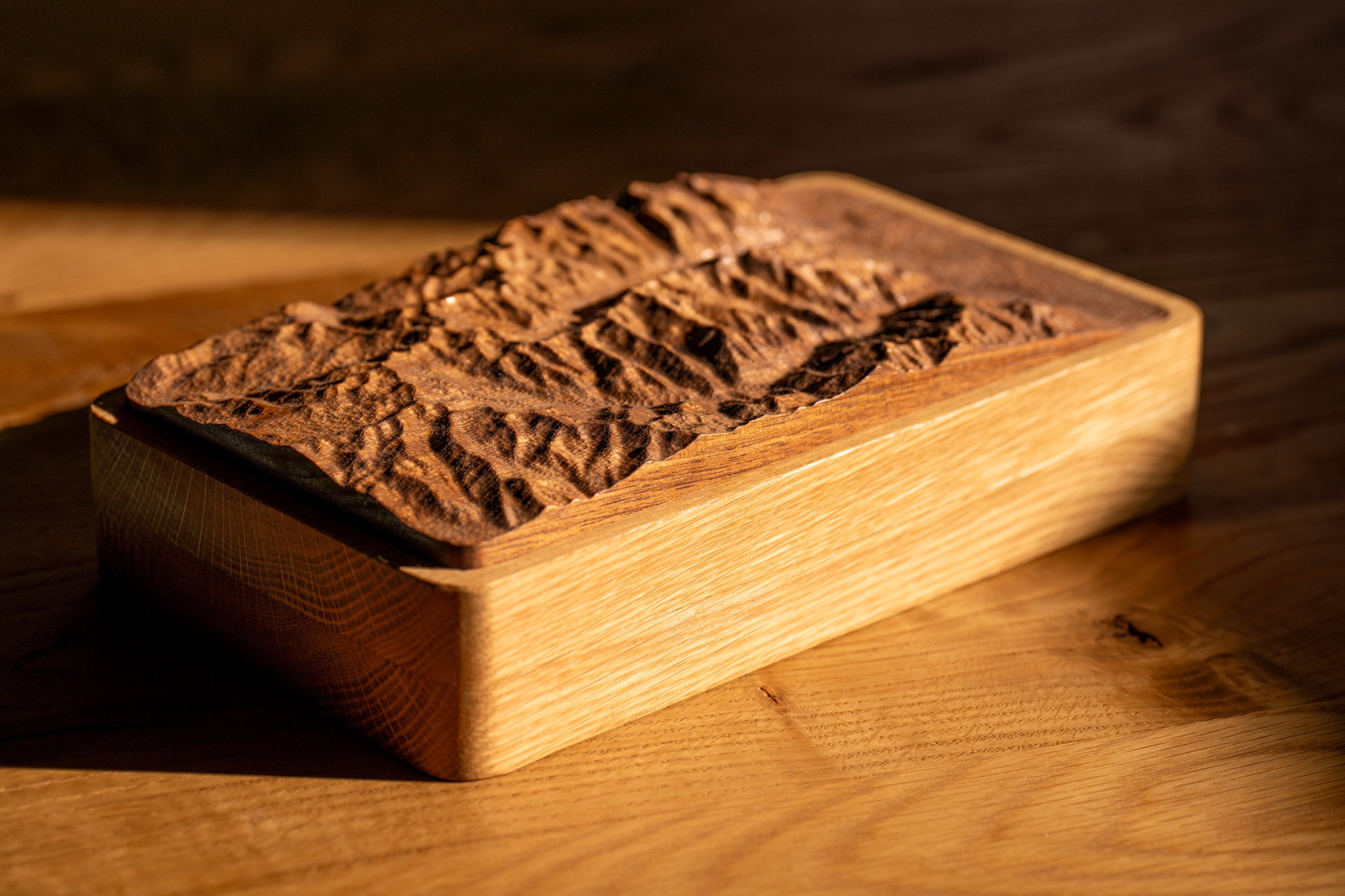 Mountain Topo 3D Map Box Design for CNC Shapeoko X-carve DXF Fusion STL ...