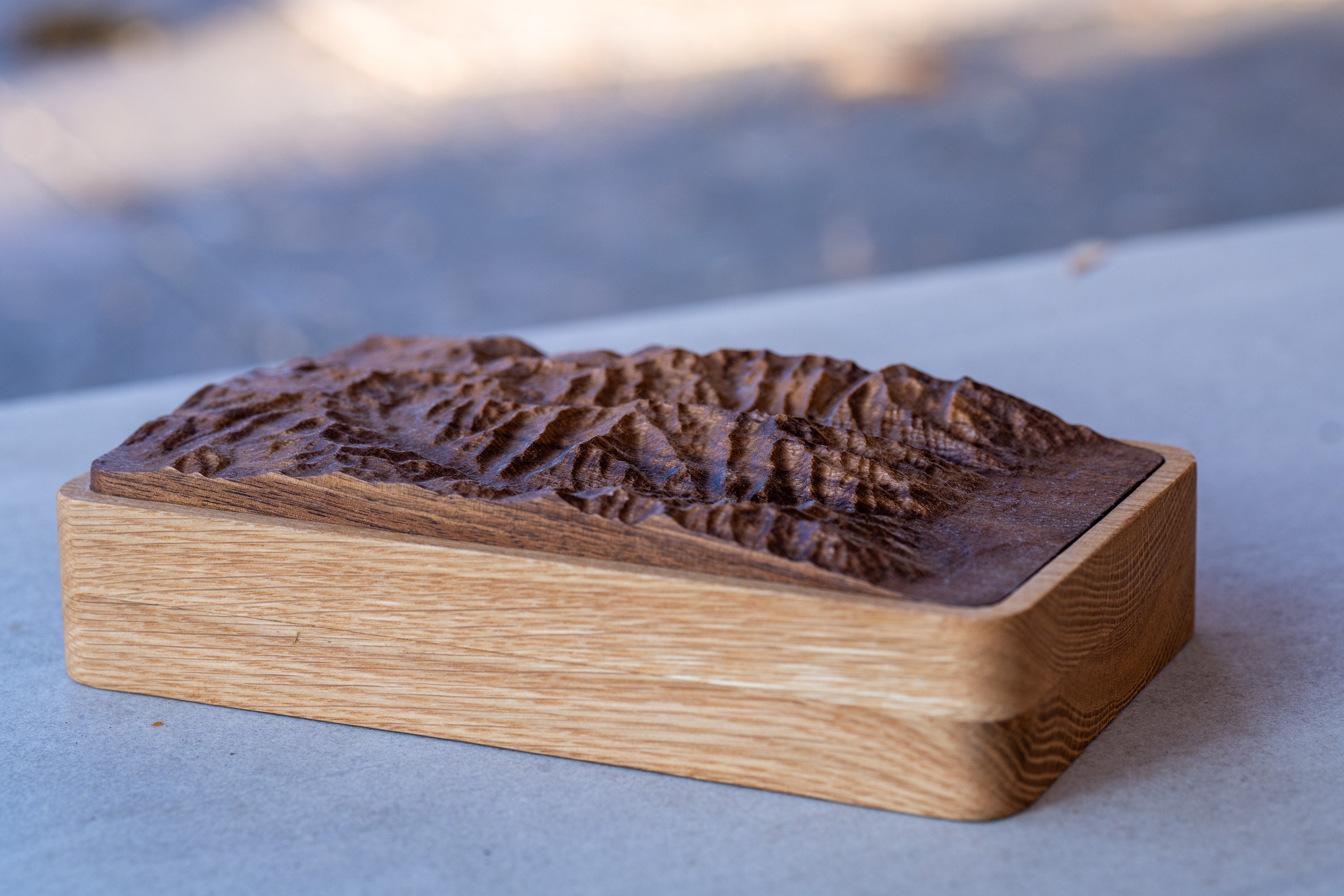 Mountain Topo 3D Map Box Design for CNC Shapeoko X-carve DXF Fusion STL ...