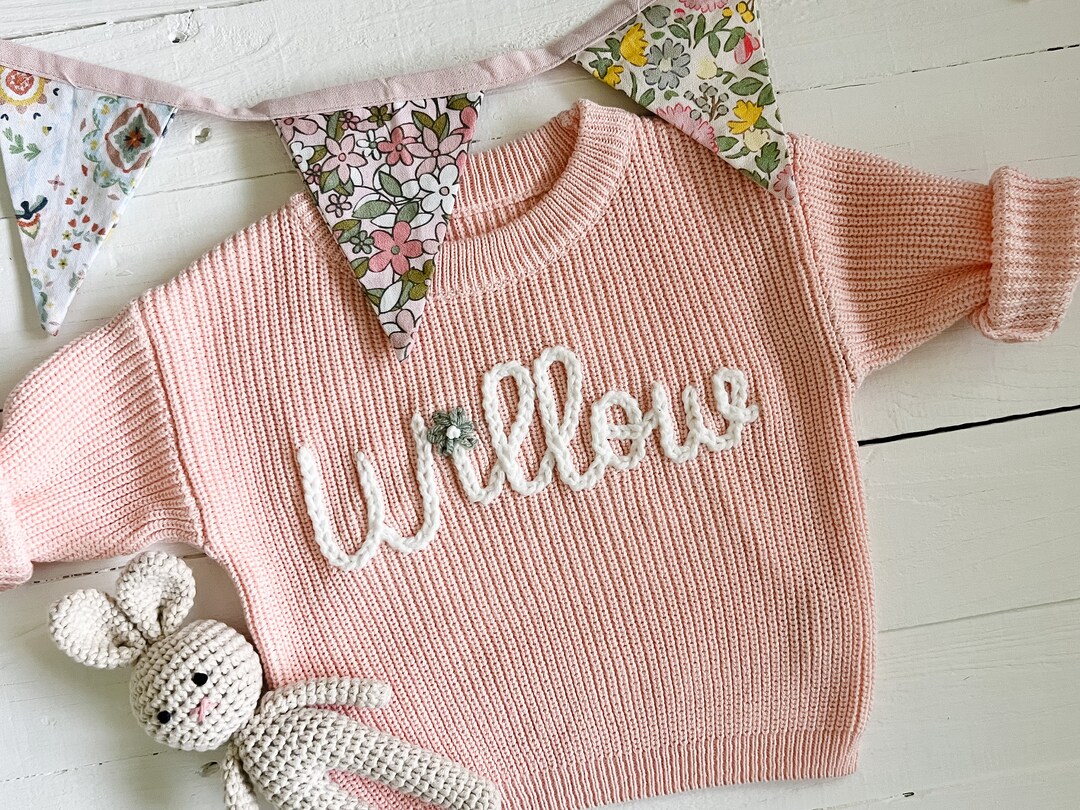 Personalized Hand Embroidered Baby and Toddler Sweaters - Etsy