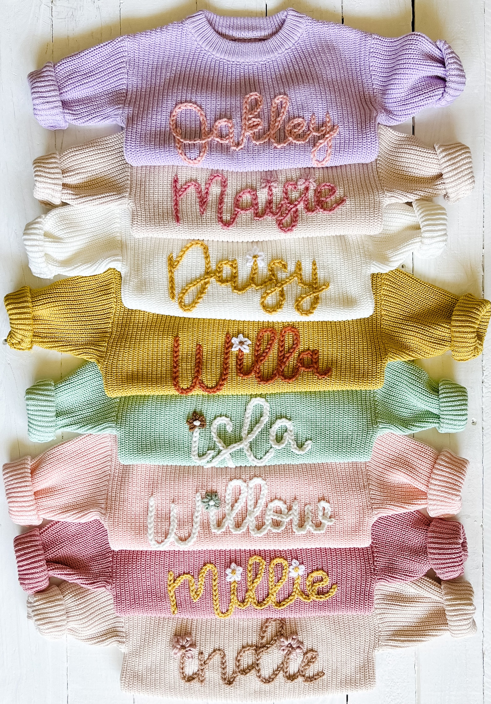 Personalized Hand Embroidered Baby and Toddler Sweaters - Etsy