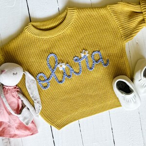 Personalized Hand Embroidered Baby and Toddler Sweaters // Baby Name ...