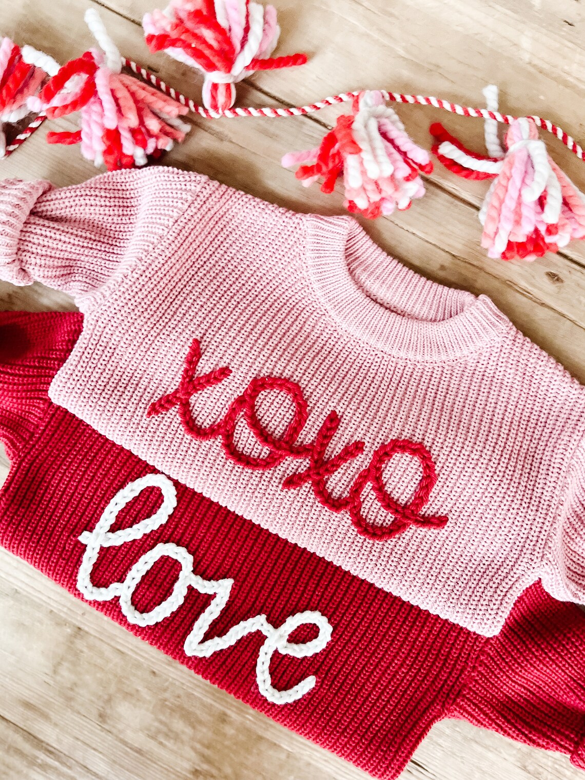 Personalized Hand Embroidered Valentine's Day Baby and Toddler Sweaters ...
