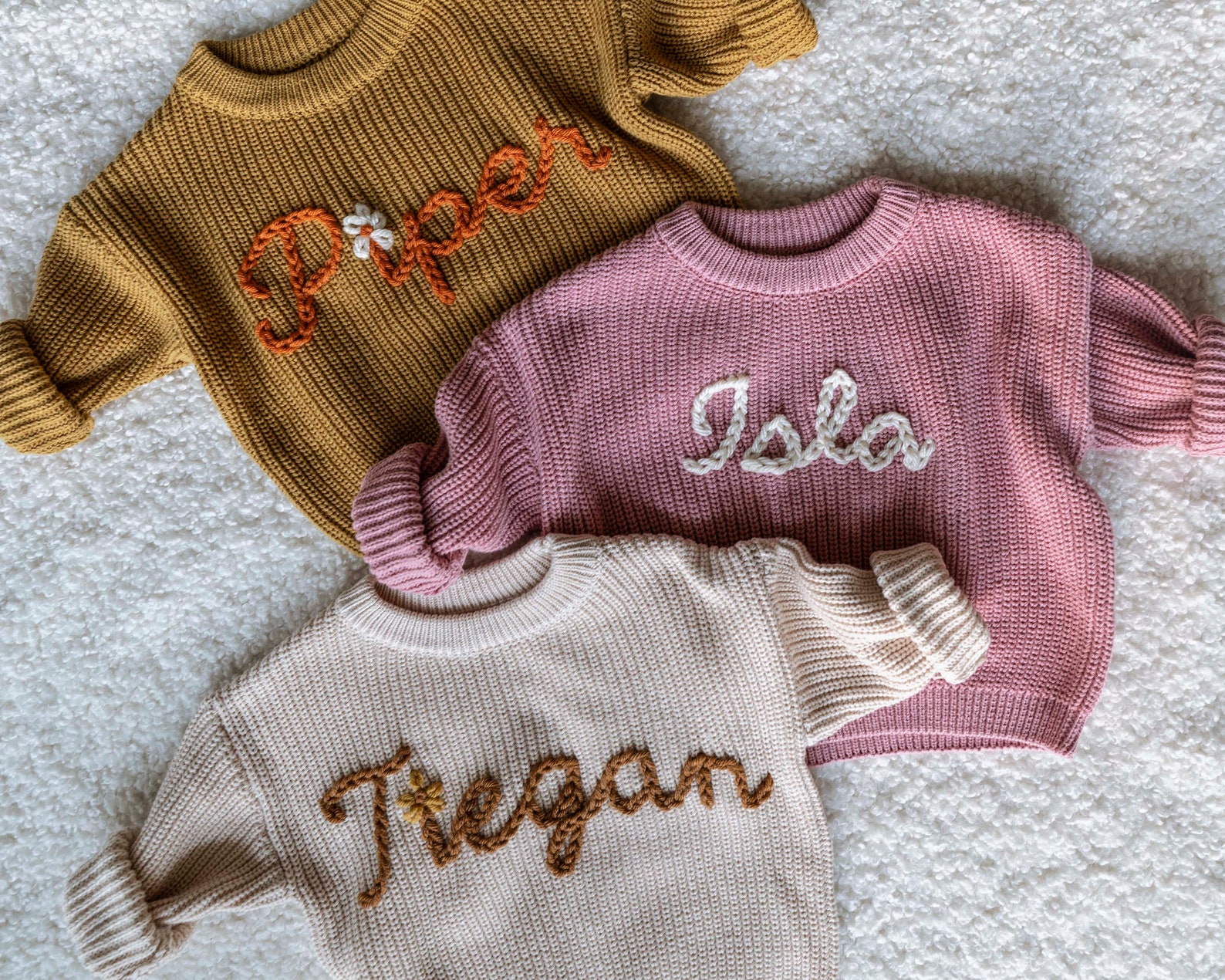 Personalized Hand Embroidered Baby and Toddler Sweaters - Etsy