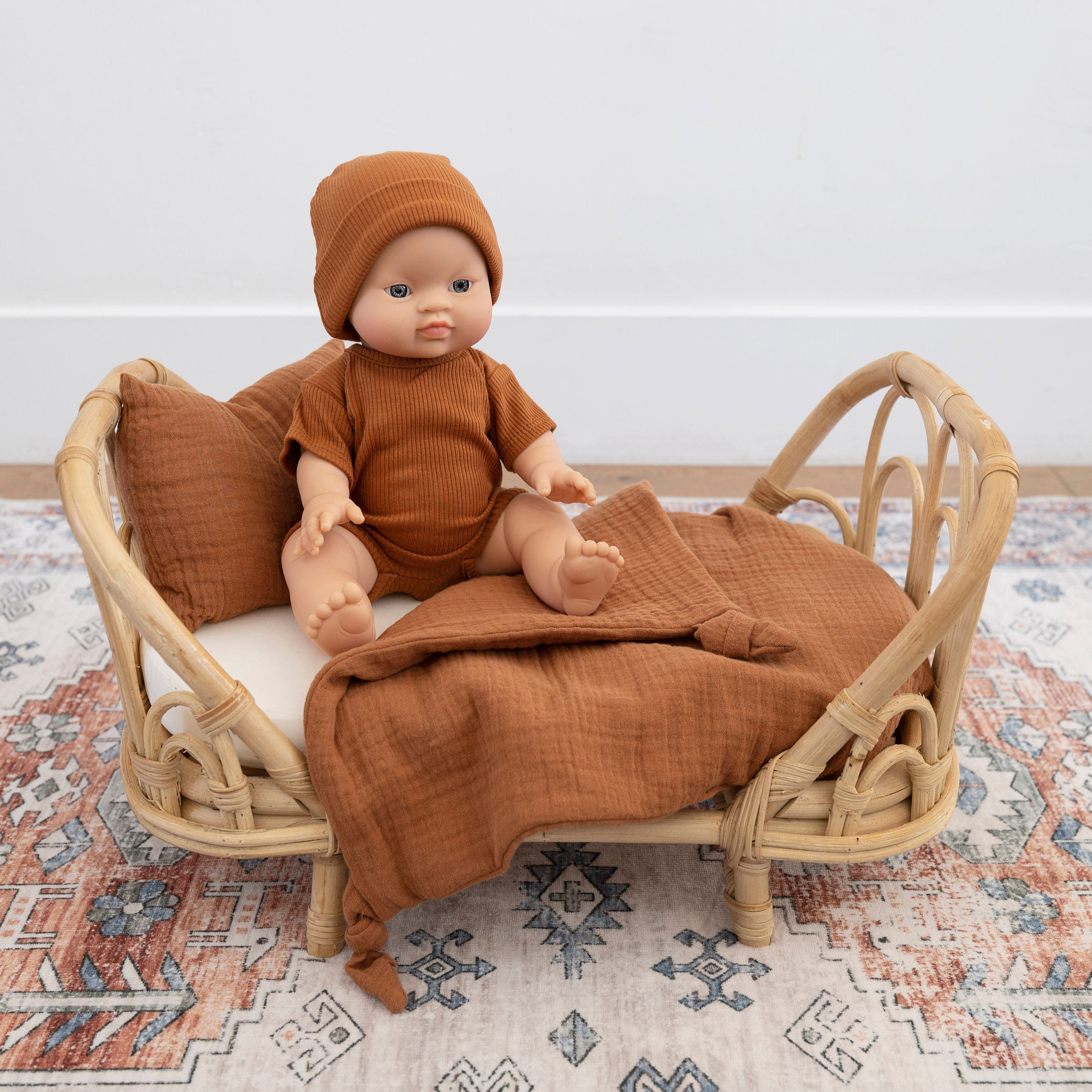 Archie Baby Boy With Blue Eyes and Cognac Romper and Hat - Etsy