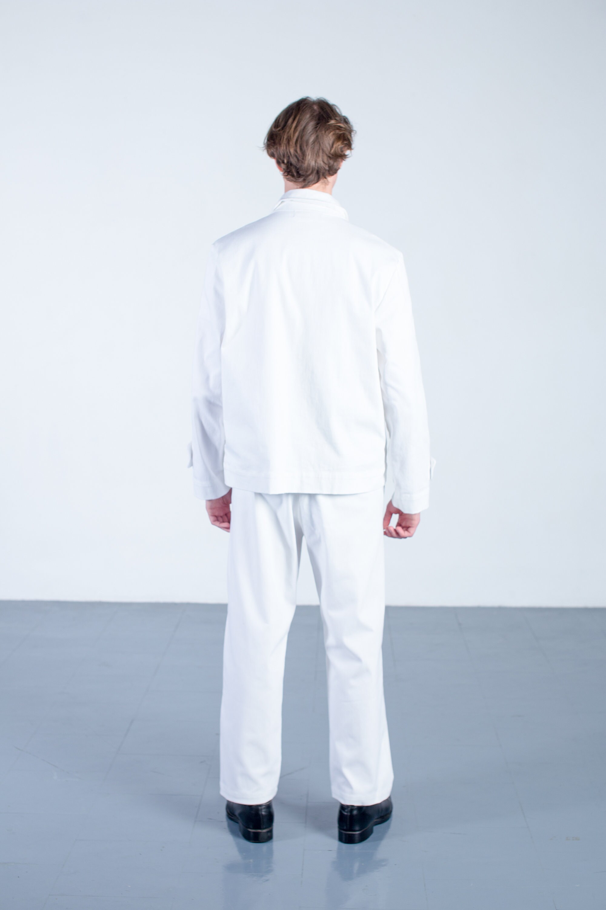 White Denim Jacket for Men, Loose Silhouette Men Jacket With Buttons ...