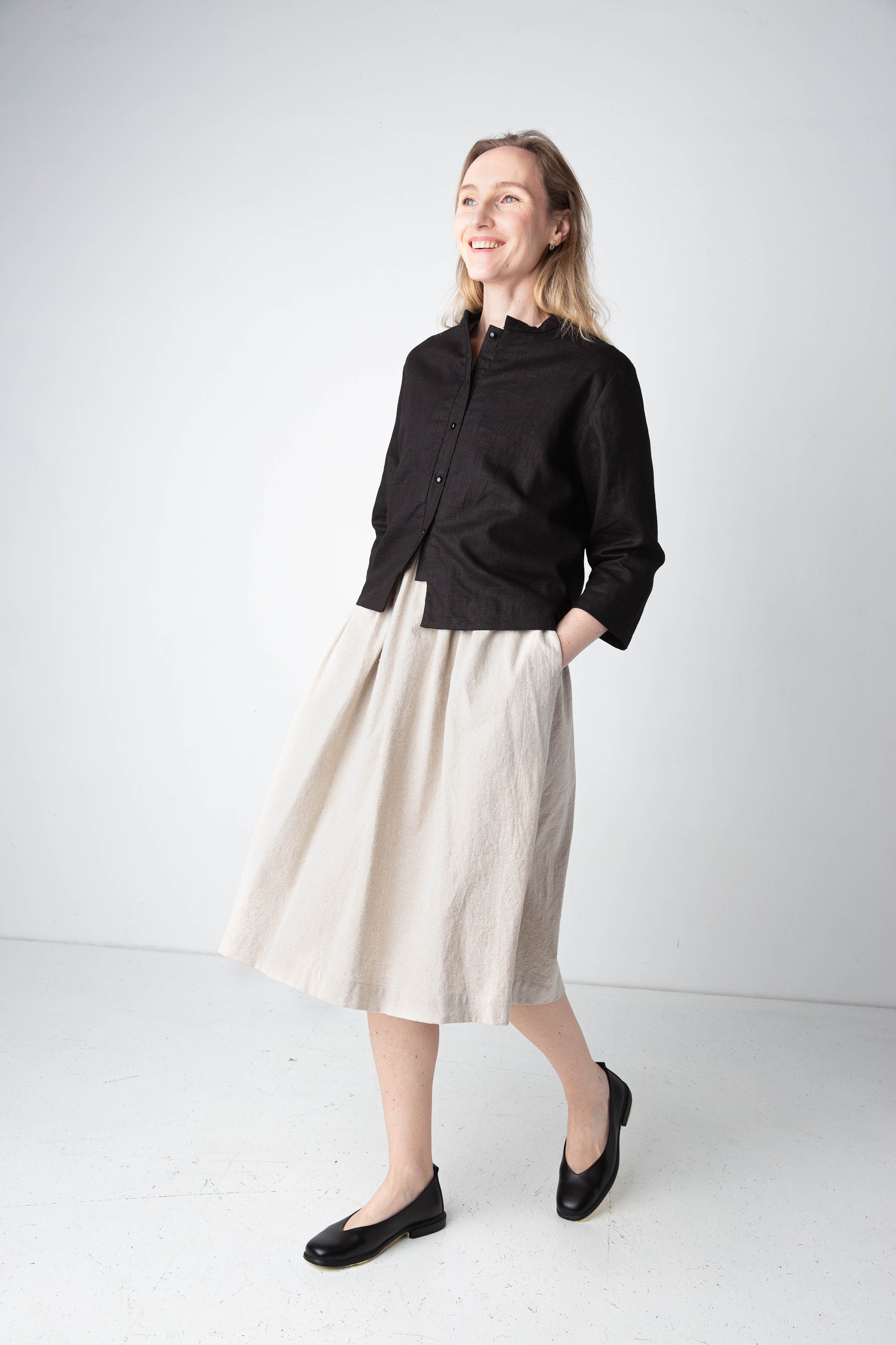 Loose Silhouette Linen Dress for Women, Comfortable Oversize Dress, V ...