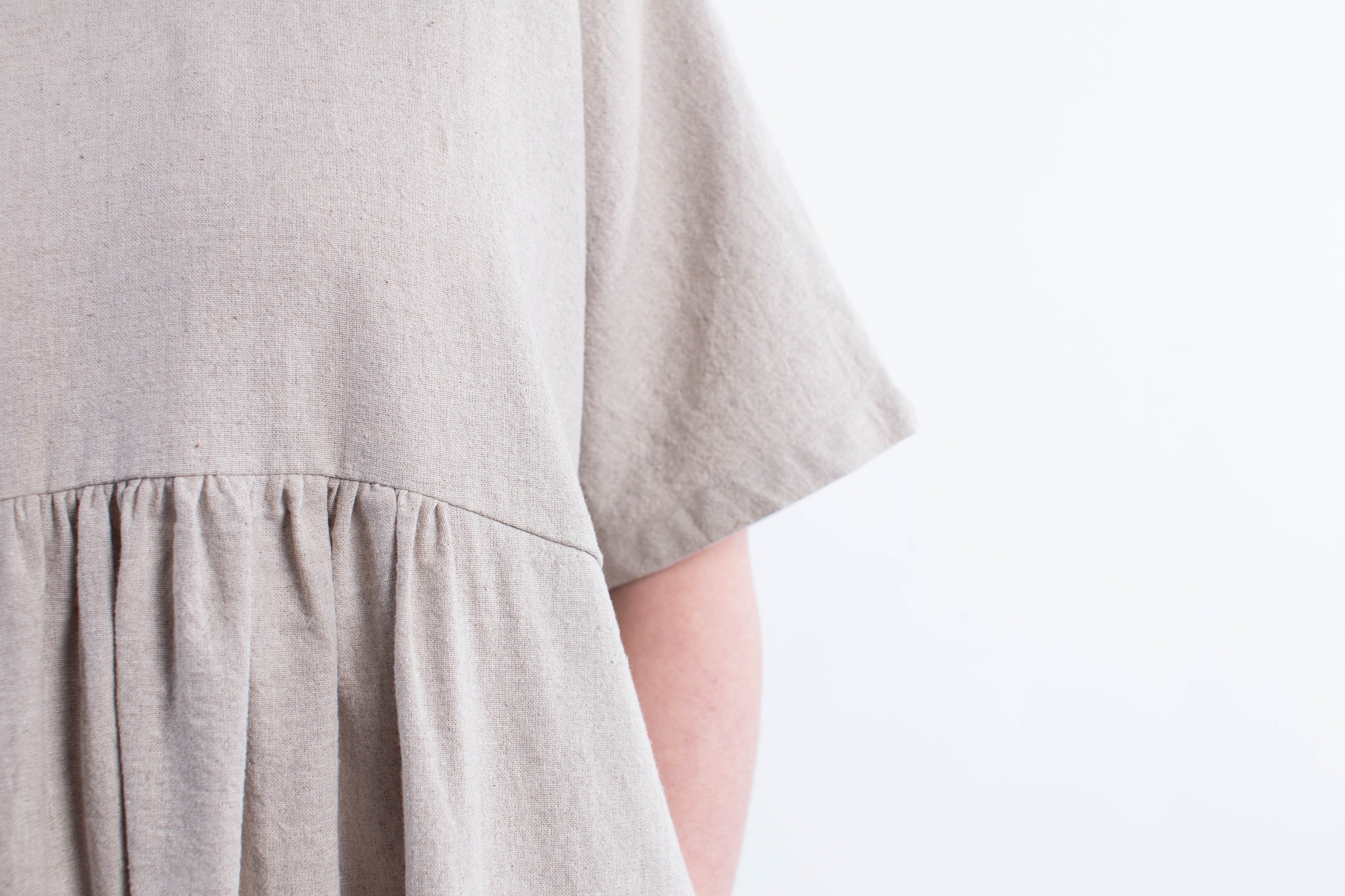 Loose Silhouette Linen Dress for Women, Comfortable Oversize Dress, V ...
