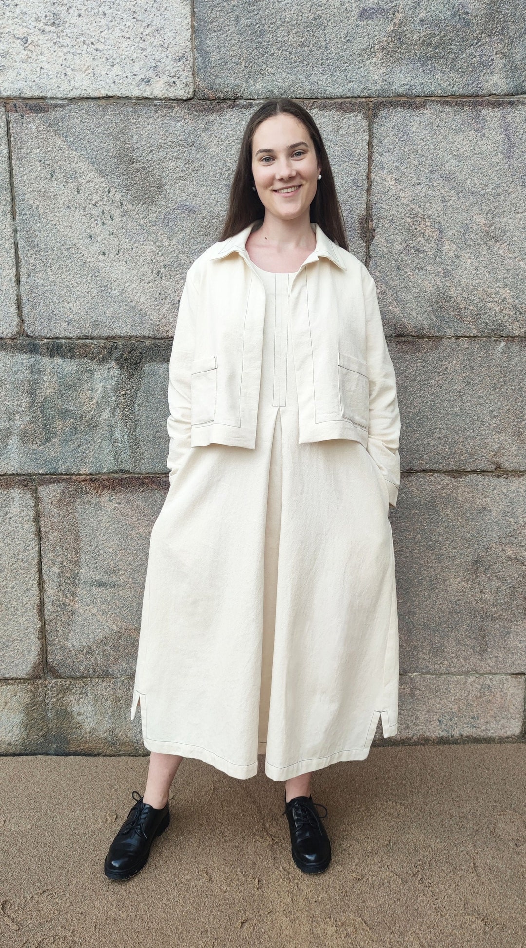 White Cotton Classy Jacket for Women, Japanese Style Minimal Jacket - Etsy