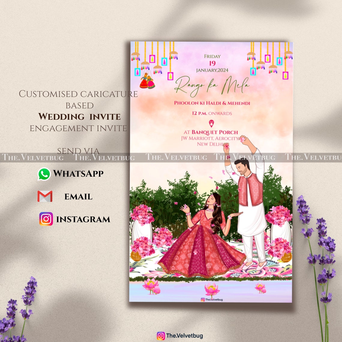 Custom Portait Indian Wedding Invitation, 5 Pages Digital Invite as ...