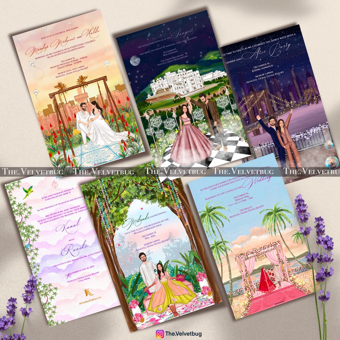 Unique Wedding Invite 2024, Customised Wedding Invitation, Digital ...