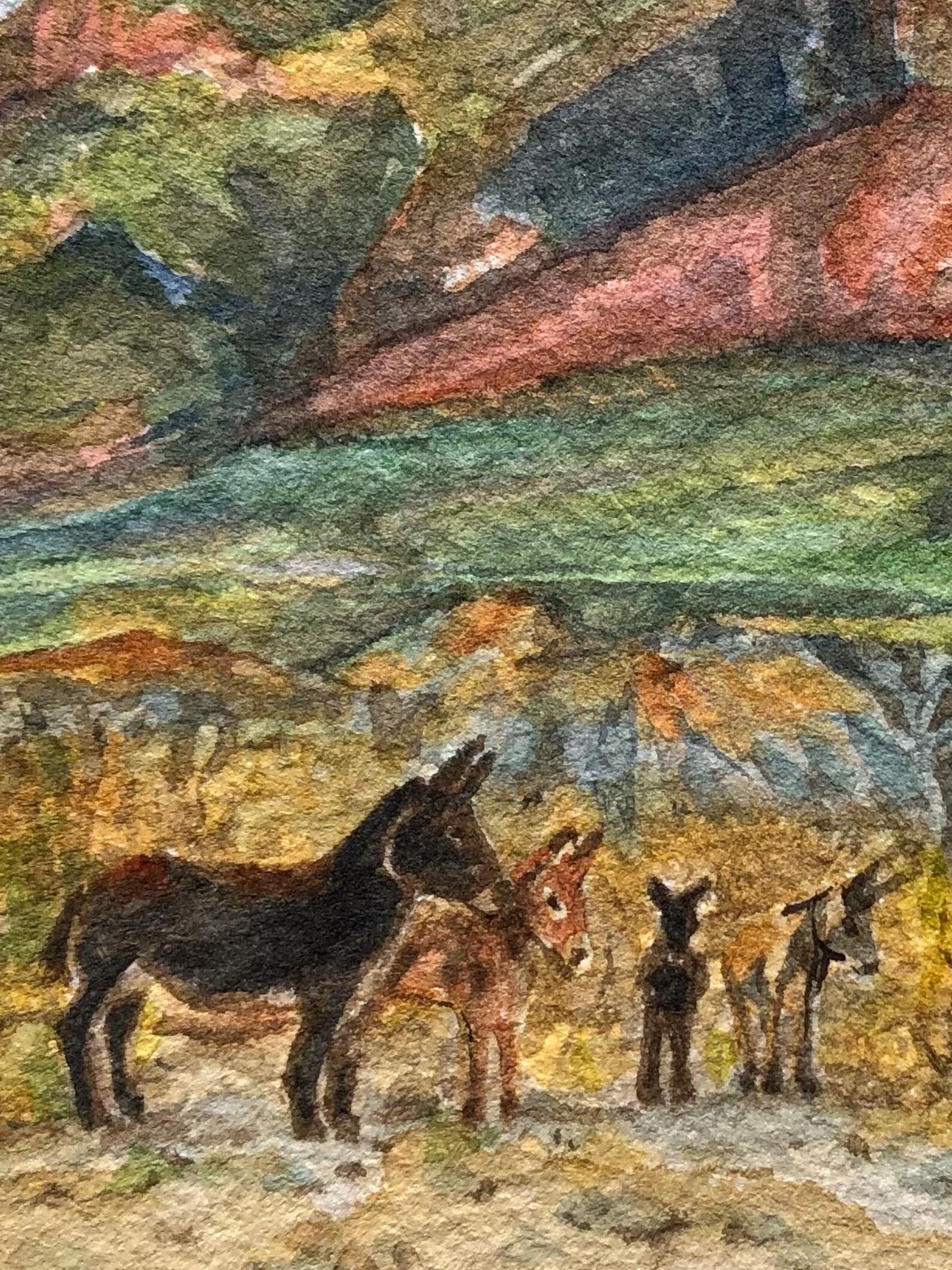 Burros at the Swimming Hole - Etsy