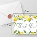 PRINTABLE THANK YOU Note Card / Lemon Theme Thank You Card / Instant ...