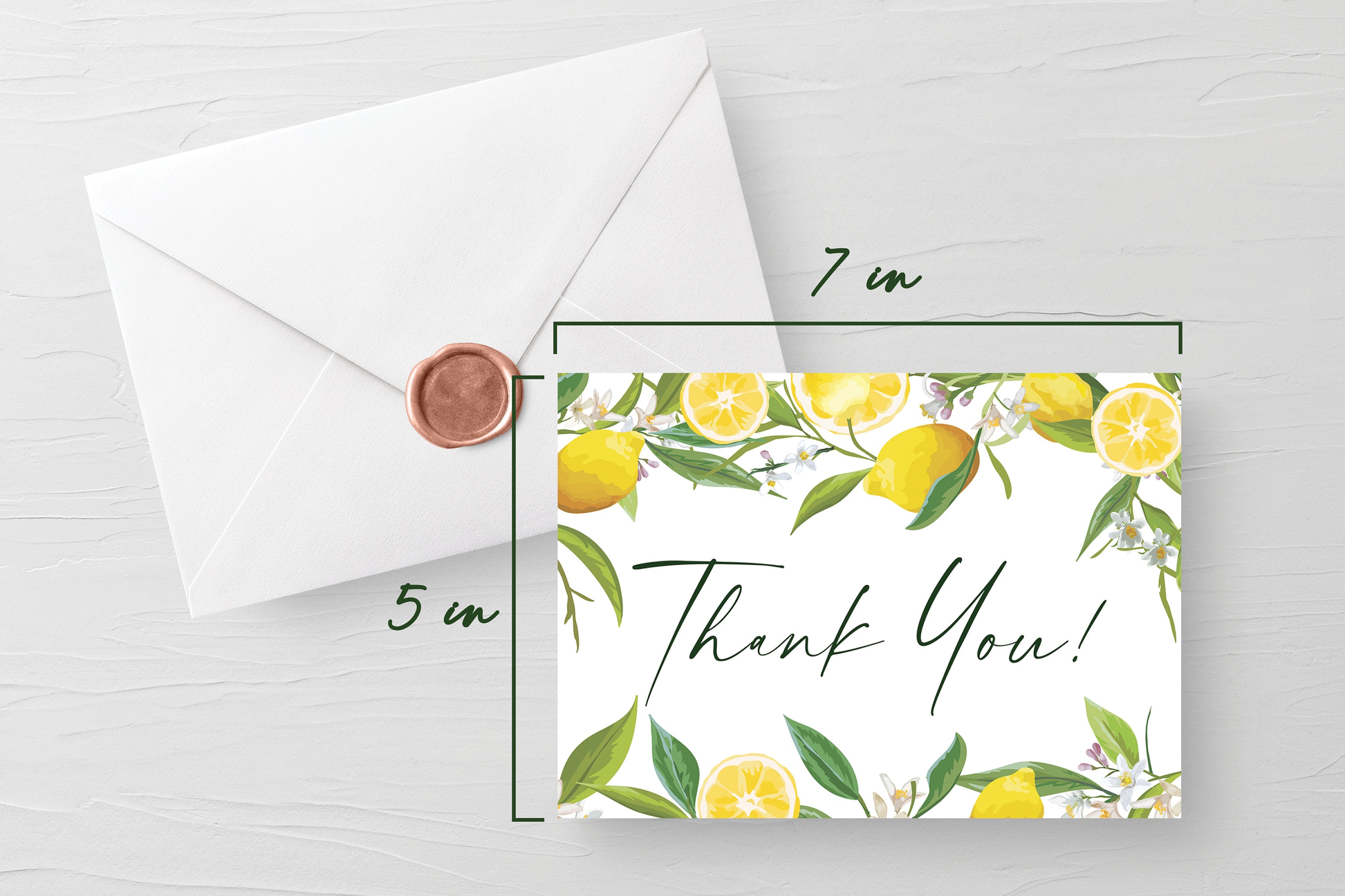 PRINTABLE THANK YOU Note Card / Lemon Theme Thank You Card / Instant ...