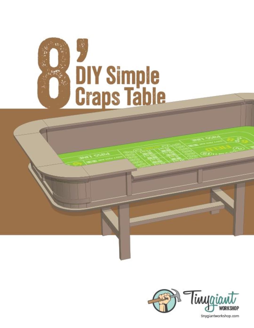 DIY Simple 8' Craps Table Plans - Etsy