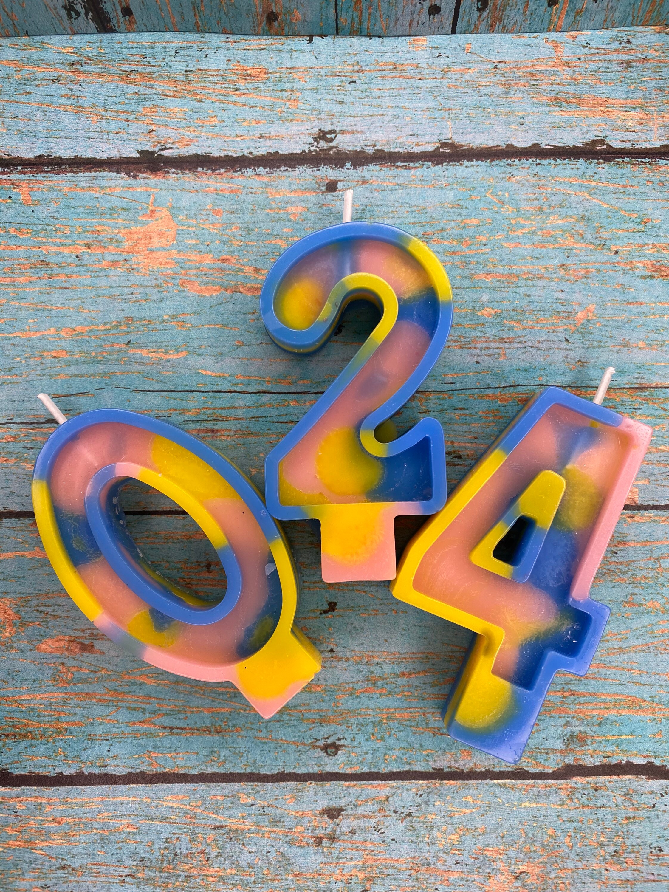 Custom Color Cake Number Candles Multicolored Number Cake - Etsy UK