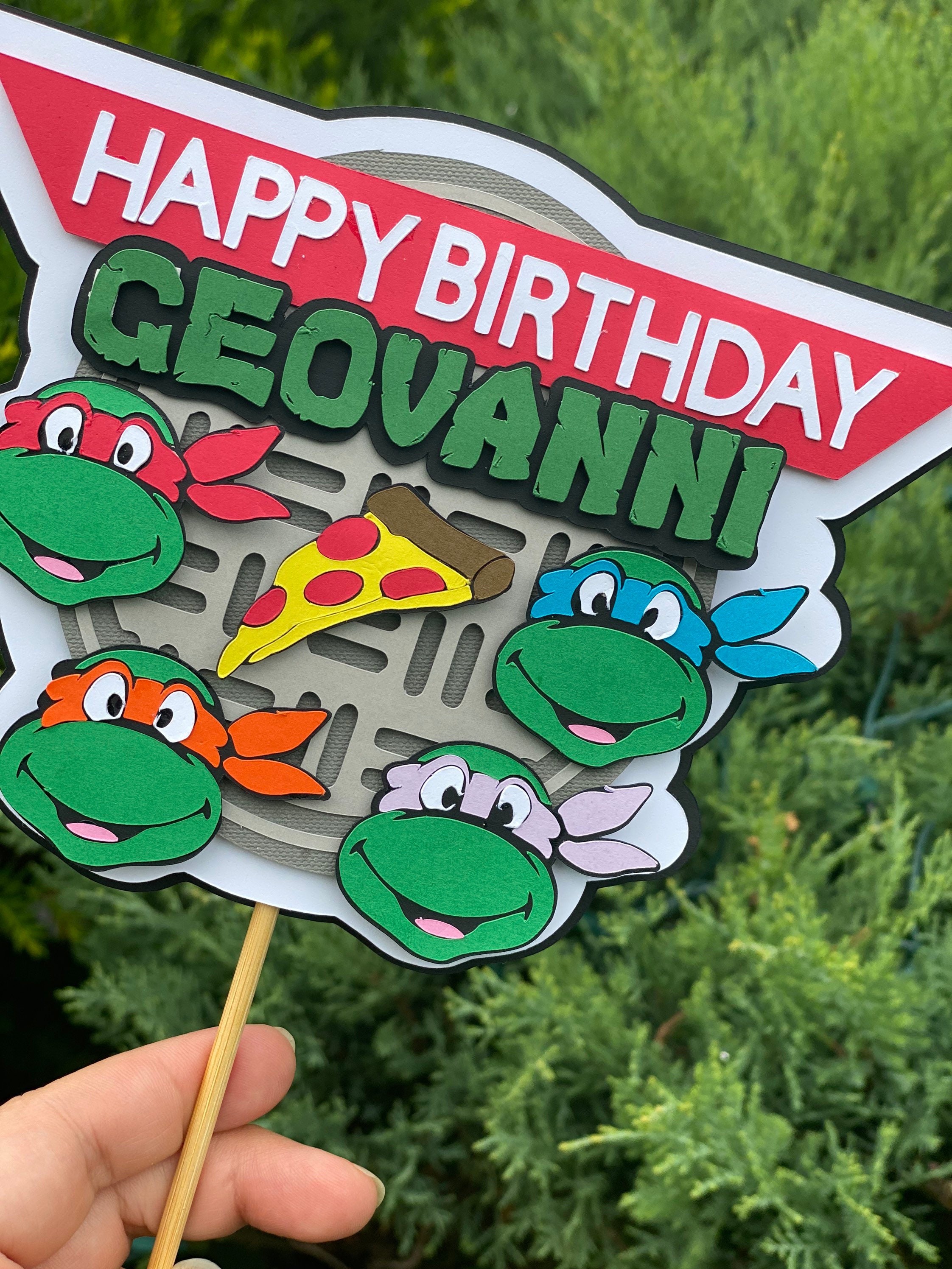 Ninja Turtle Cake Topper TMNT Custom Name Cake Topper Etsy Ninja Turtle Cake Topper TMNT Custom Name Cake Topper Etsy