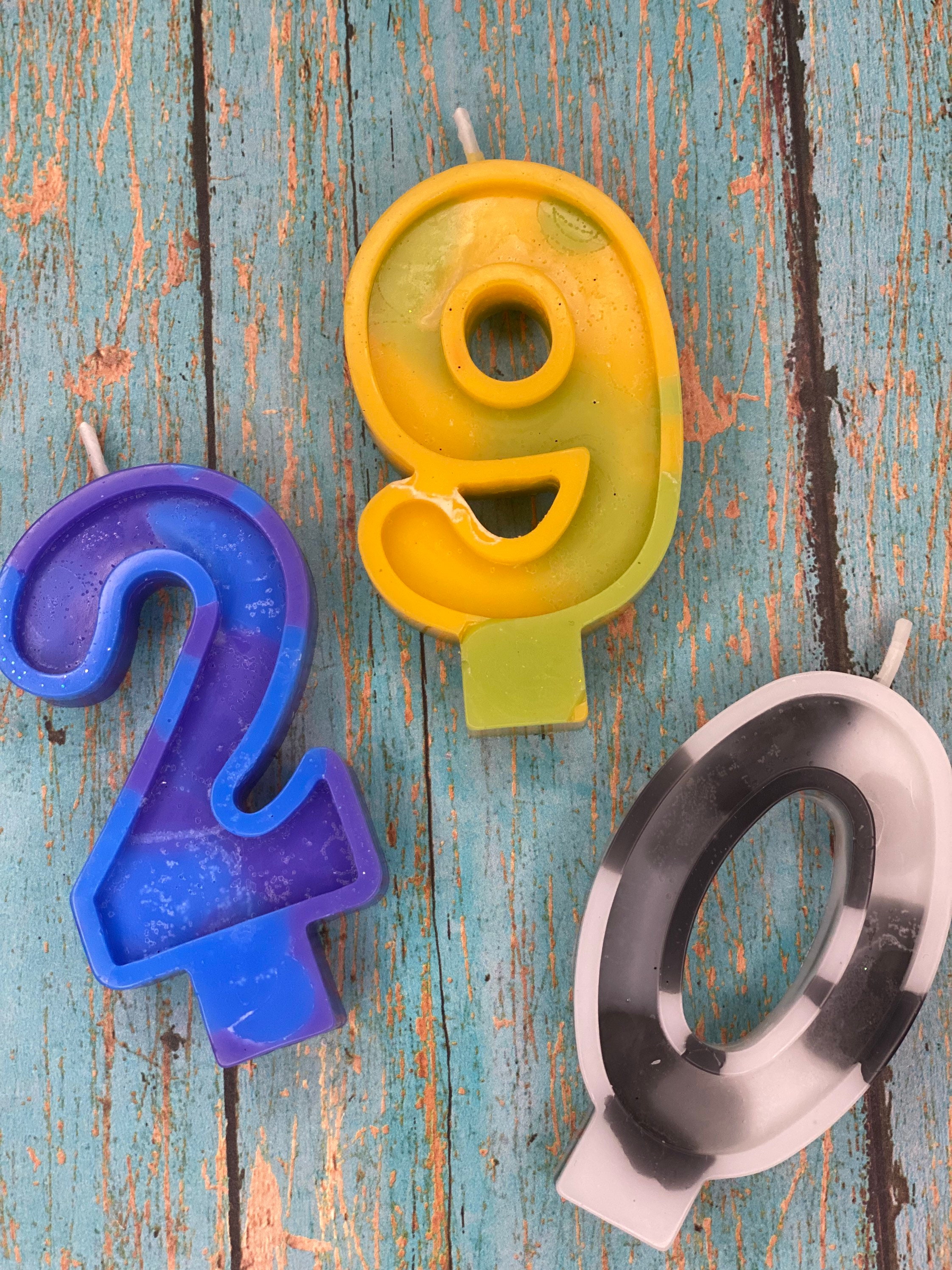 Custom Color Cake Number Candles Multicolored Number Cake - Etsy UK